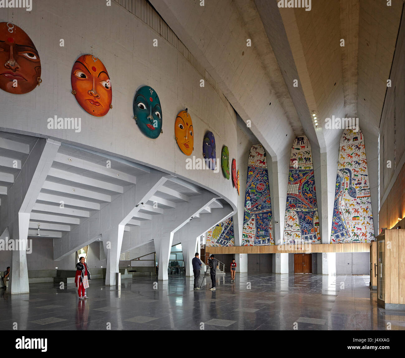 Interior view in foyeur. Tagore Memorial Hall, Ahmedebad, India ...