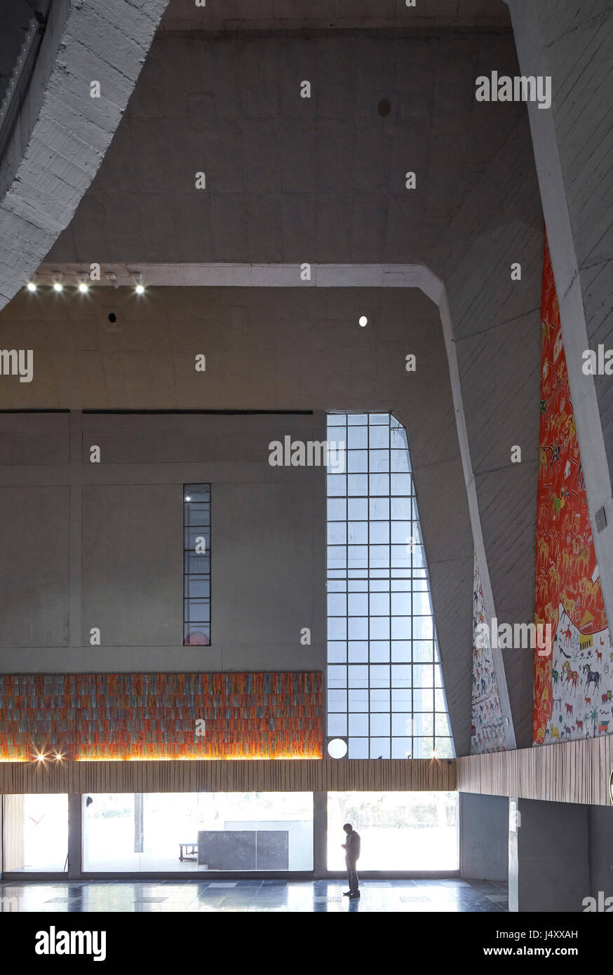 Abstract view in foyeur. Tagore Memorial Hall, Ahmedebad, India ...