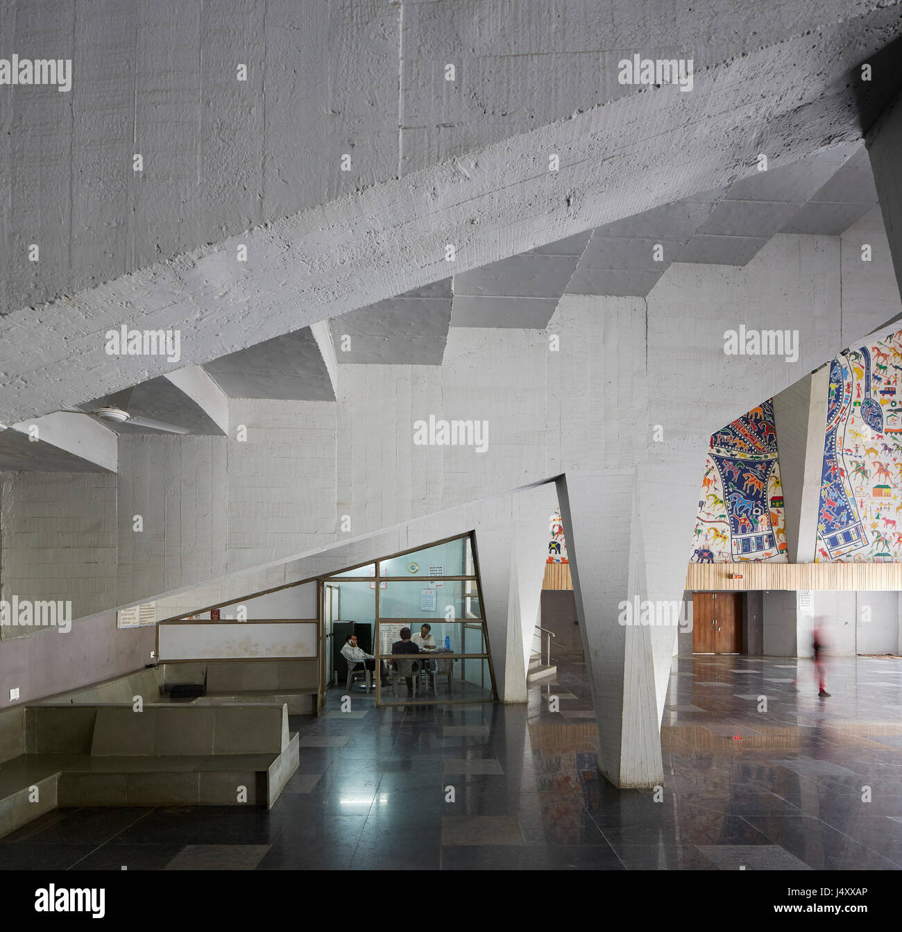 Interior view in foyeur. Tagore Memorial Hall, Ahmedebad, India ...