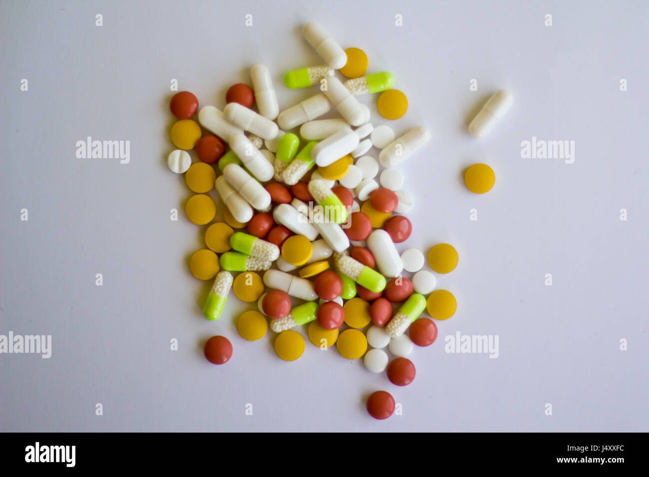 Colorful medication and pills from above Stock Photo - Alamy