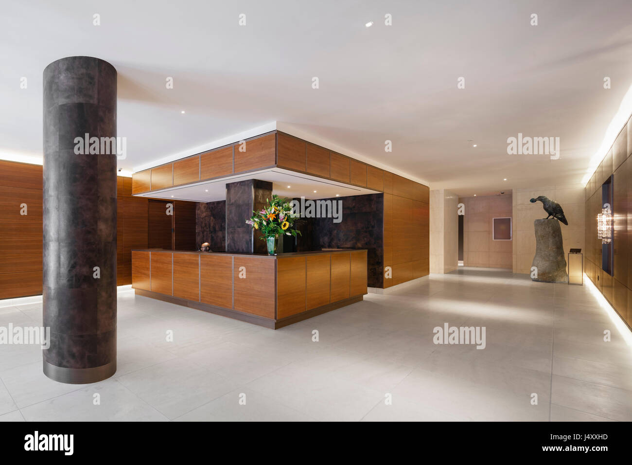 Interior view of the reception desk in the lobby. 500 West 21st Street ...