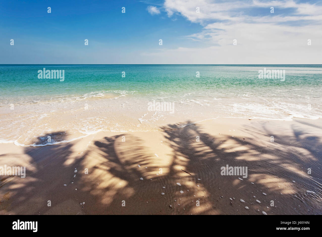 Beautiful tropical beach with sea view, clean water & blue sky. Nature ...