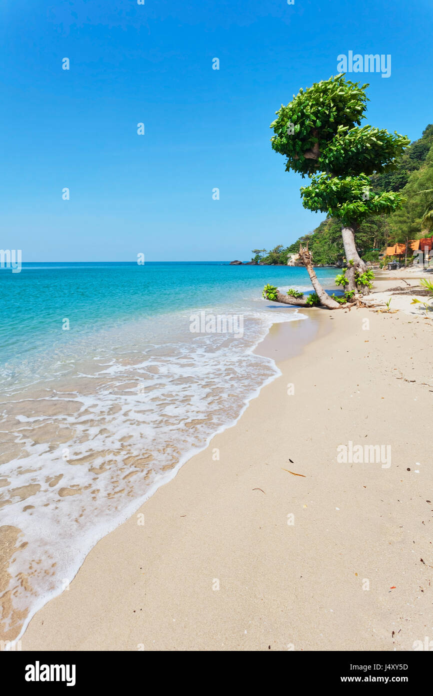 Beautiful tropical beach with sea view, clean water & blue sky. Nature ...