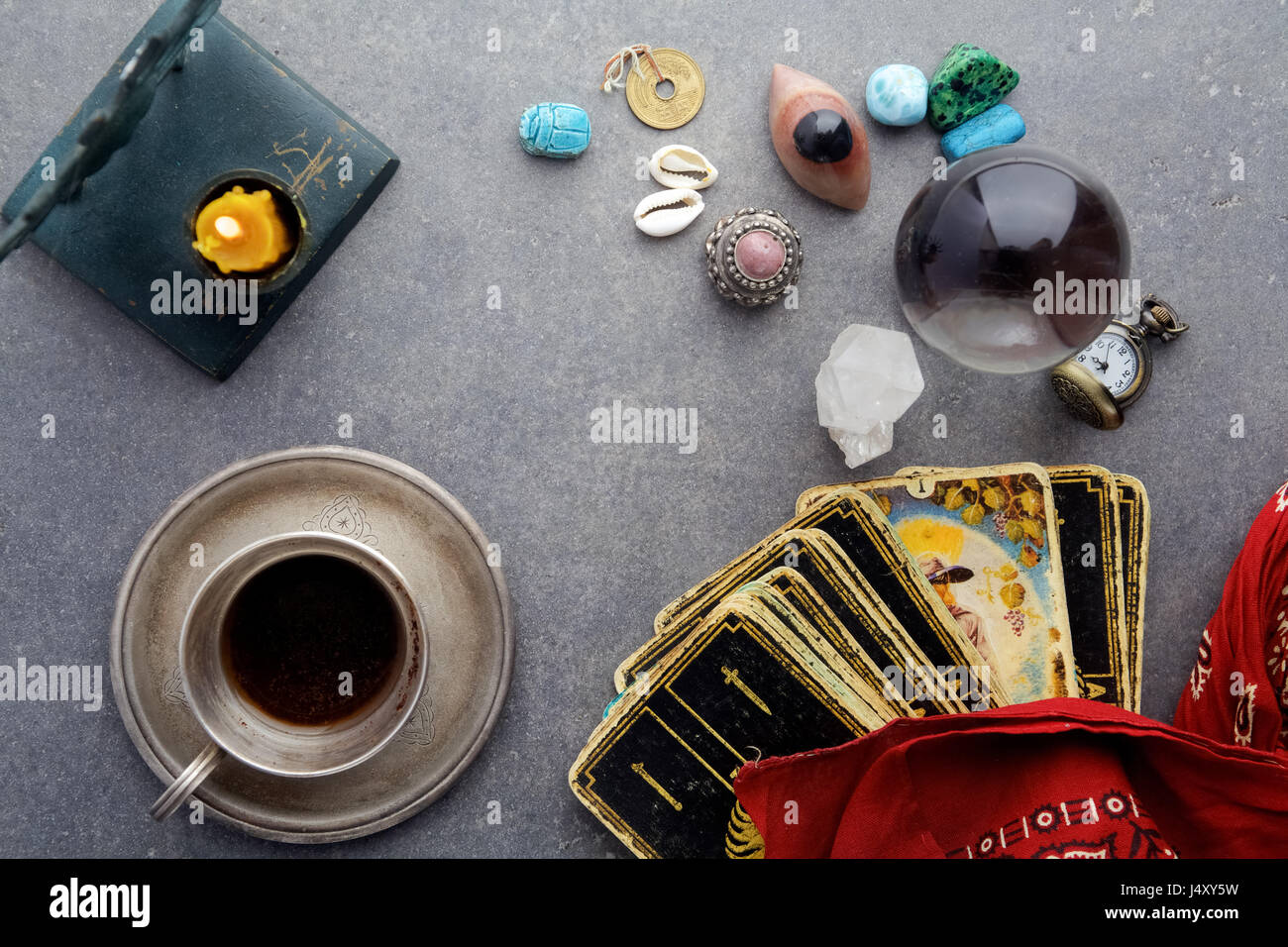 Composition of esoteric objects, used for healing and fortune-telling ...