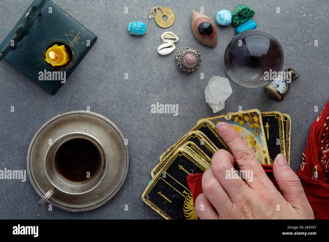 Composition of esoteric objects, used for healing and fortune-telling ...