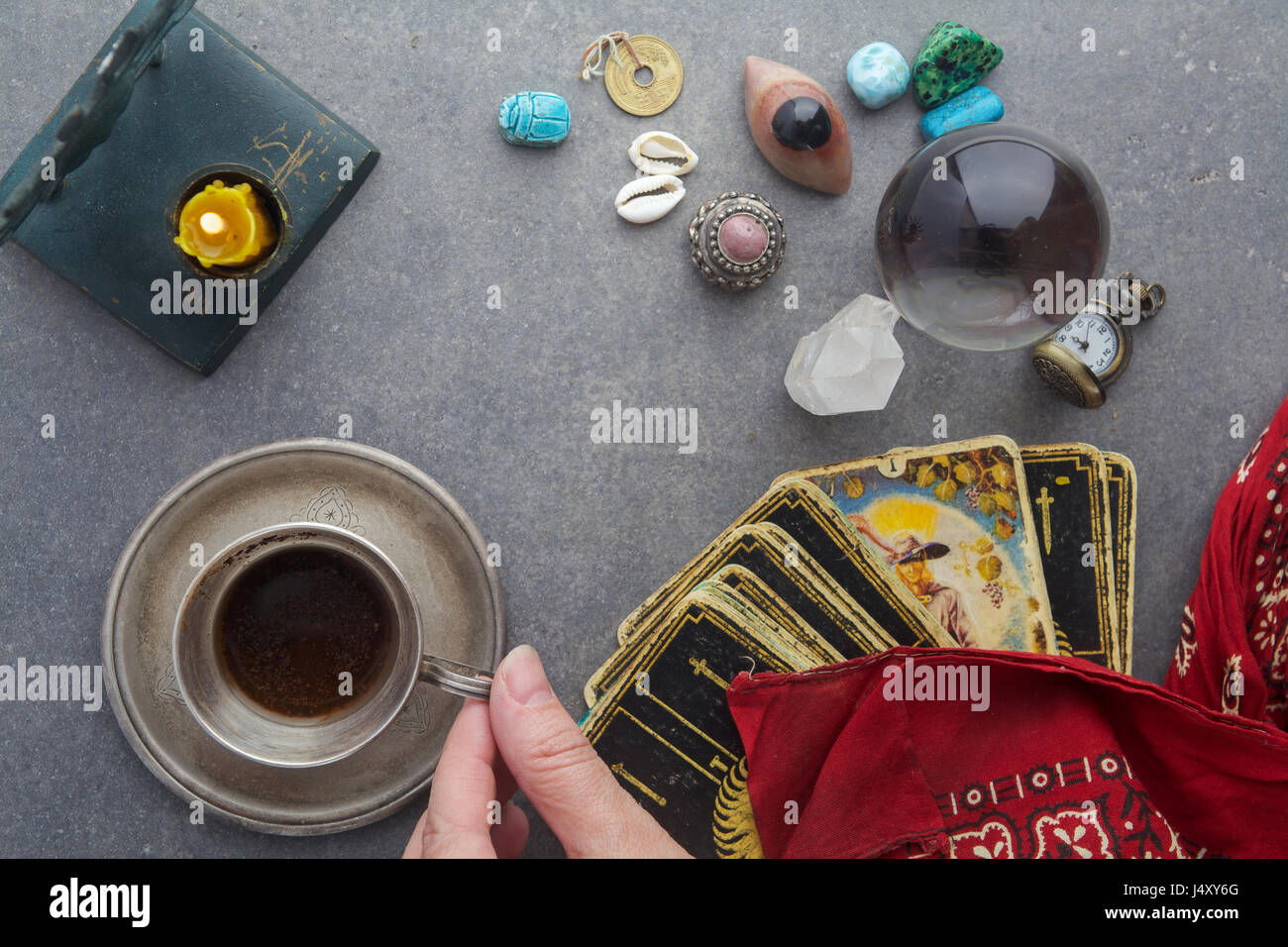 Composition of esoteric objects, used for healing and fortune-telling ...