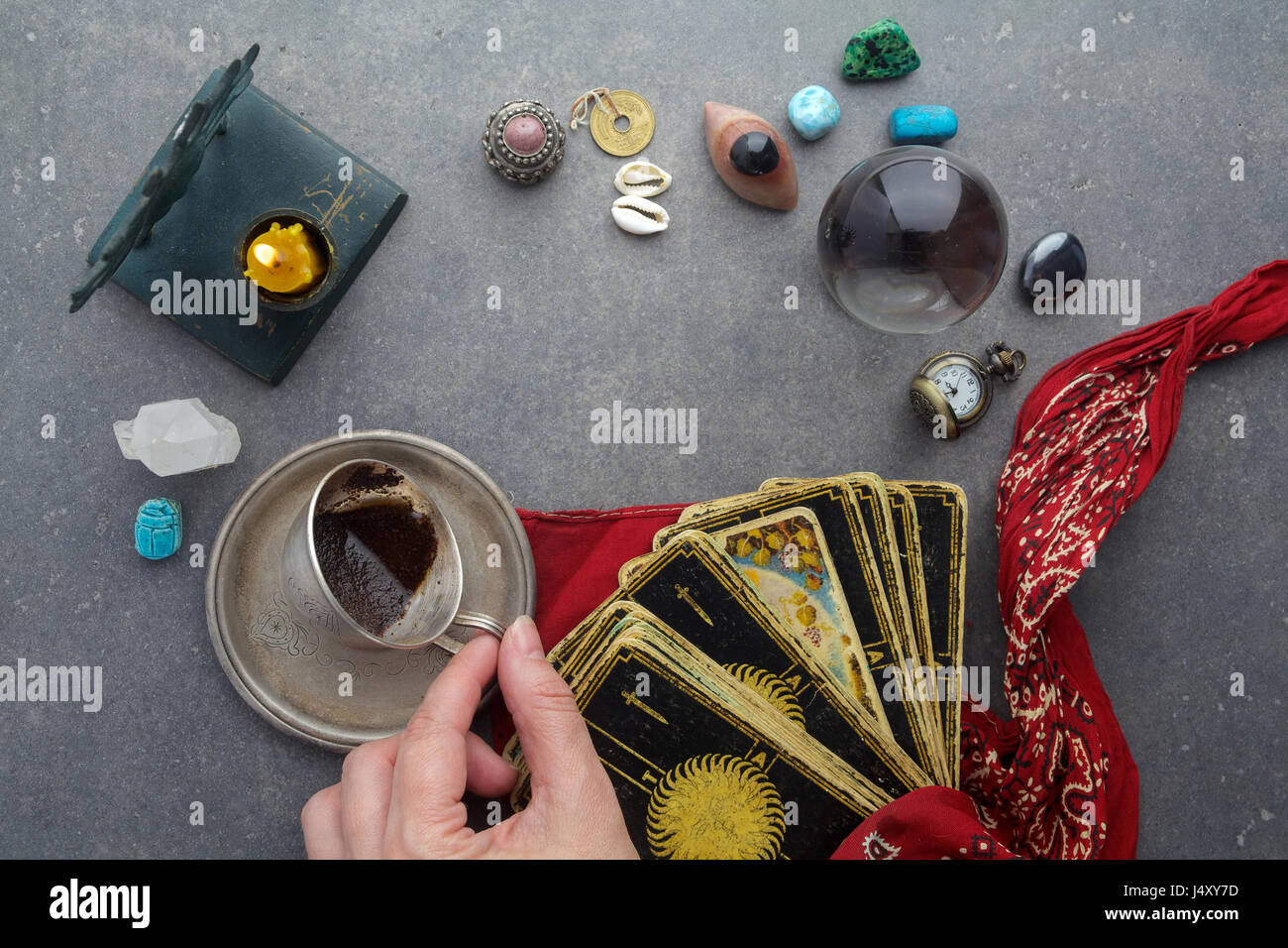 Composition of esoteric objects, used for healing and fortune-telling ...