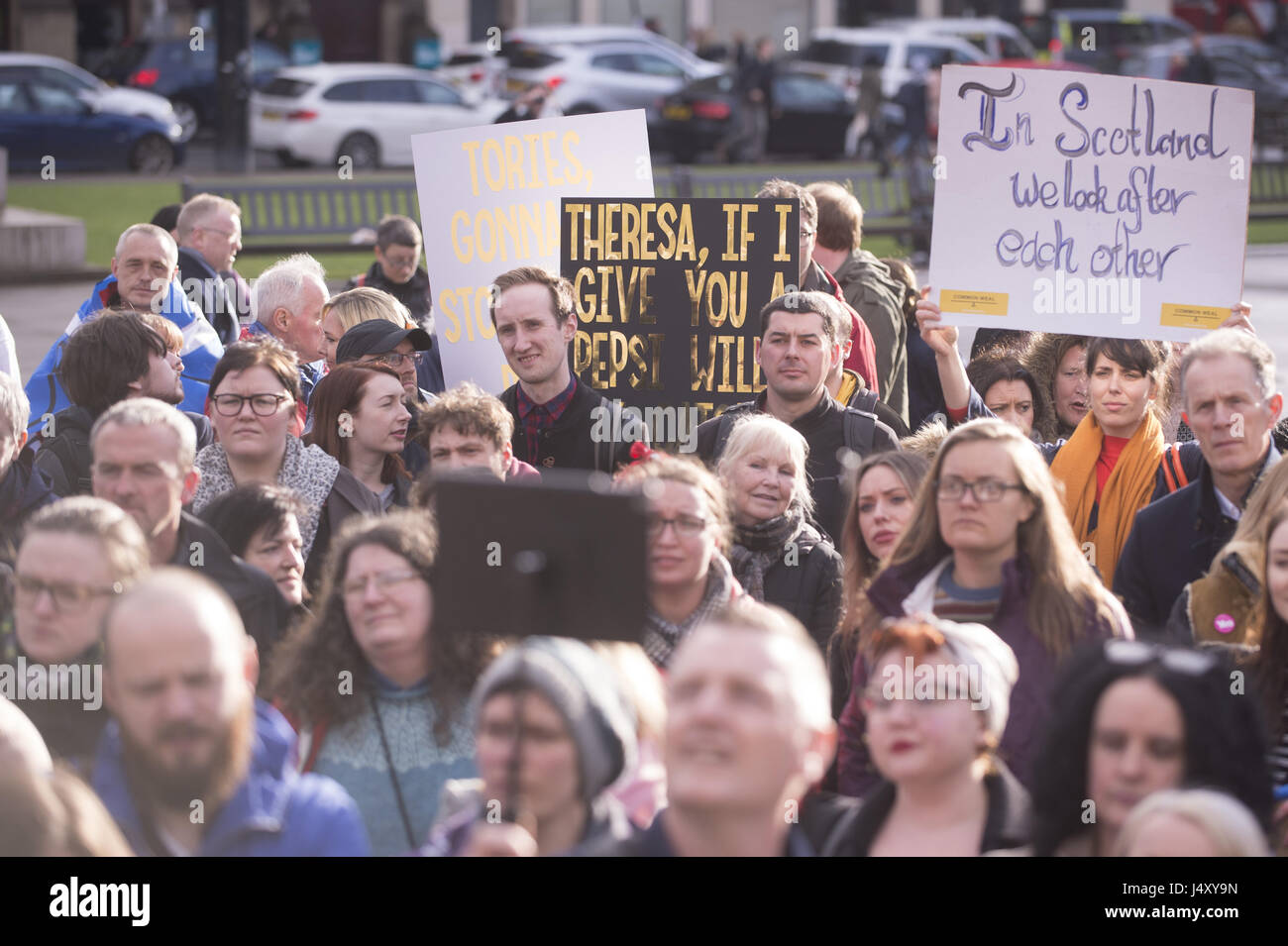 Protesters gather in St.George Square to protest against the ...