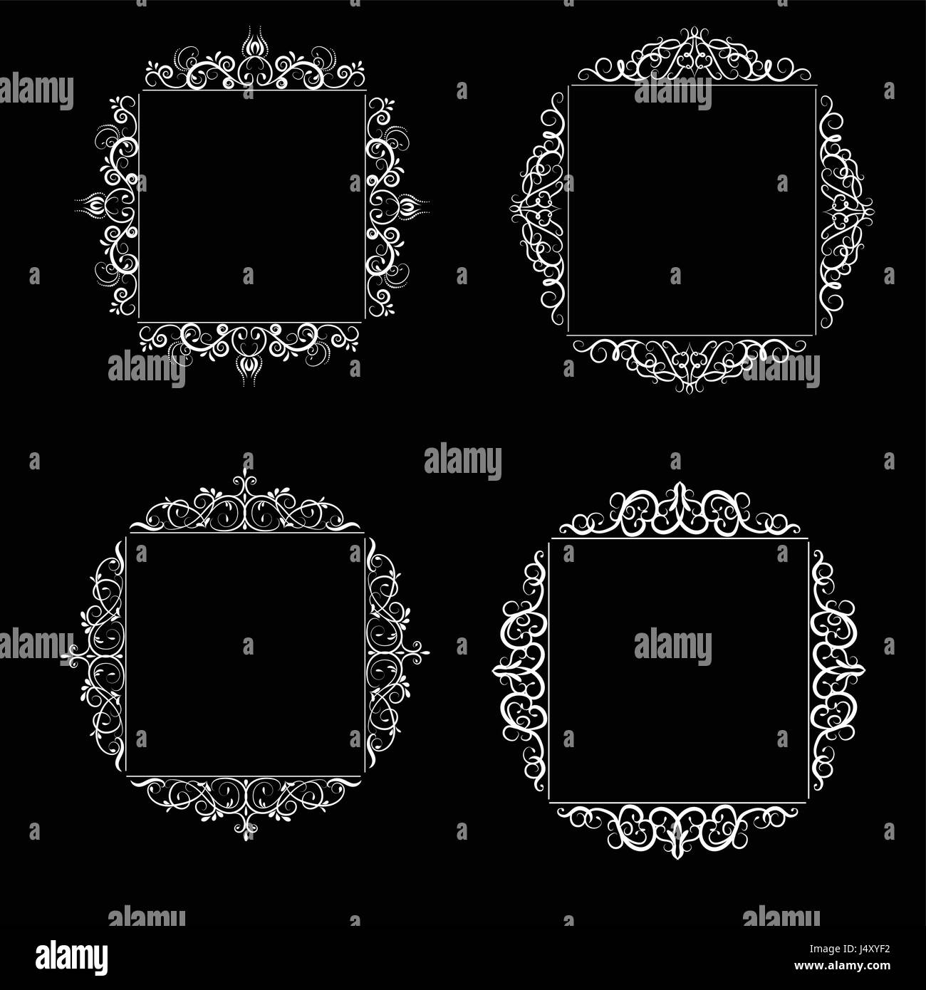 Vintage vector swirl frame set Stock Vector Image & Art - Alamy