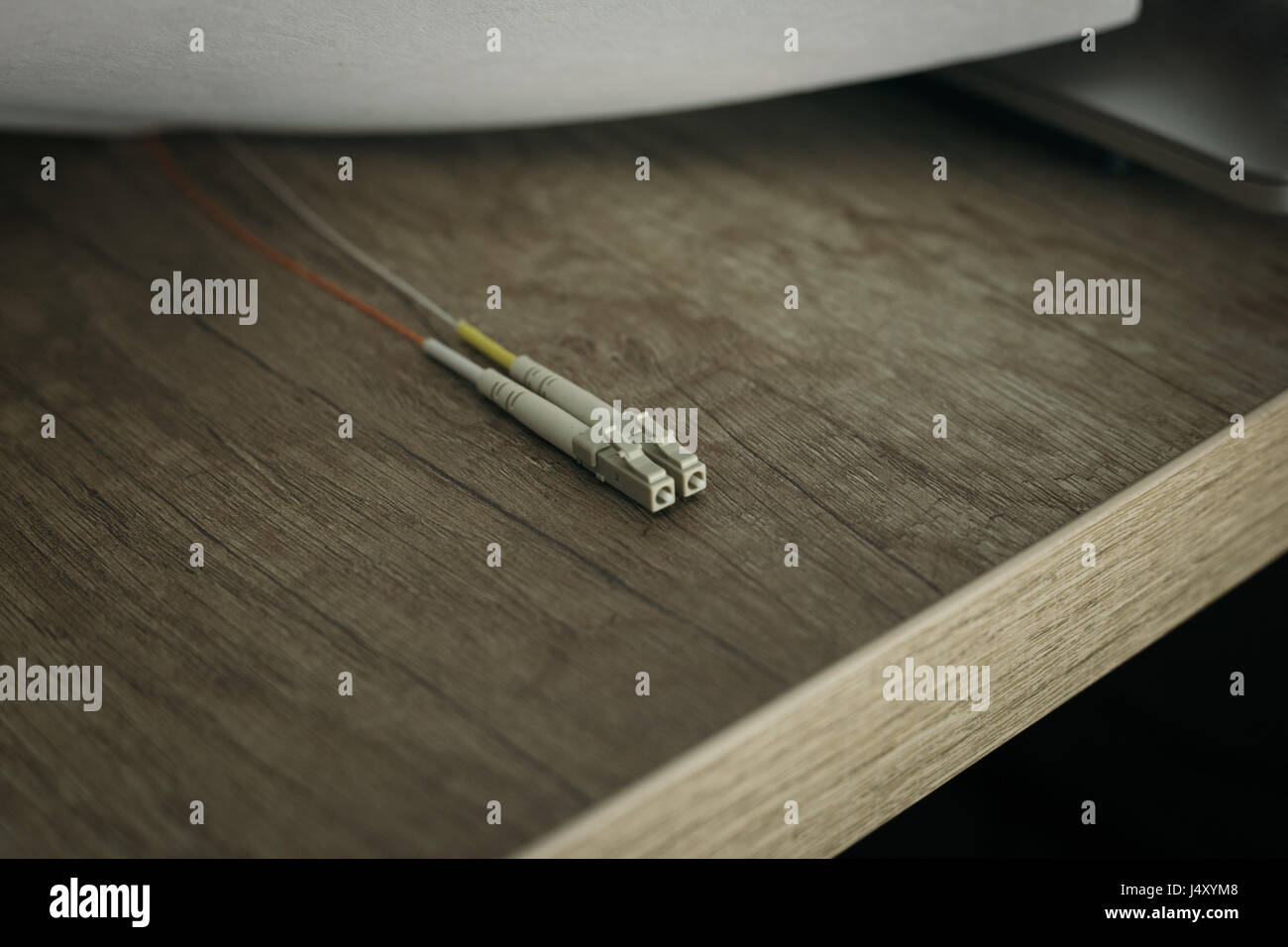 Fiber Optics Cable - Fiber To The Home internet. Close up, isolated on ...