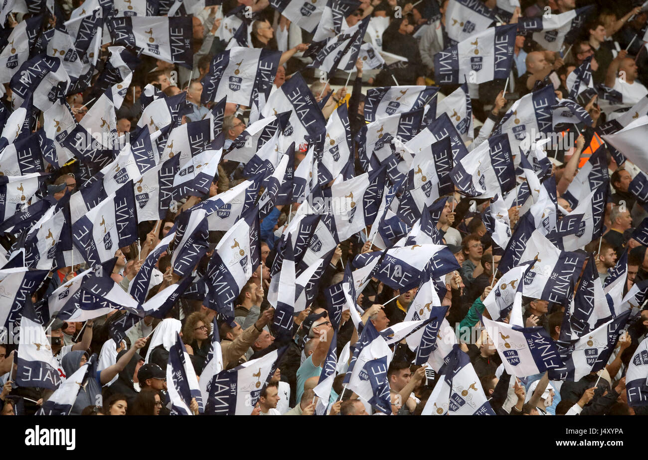 Tottenham fans wave flags hi-res stock photography and images - Alamy