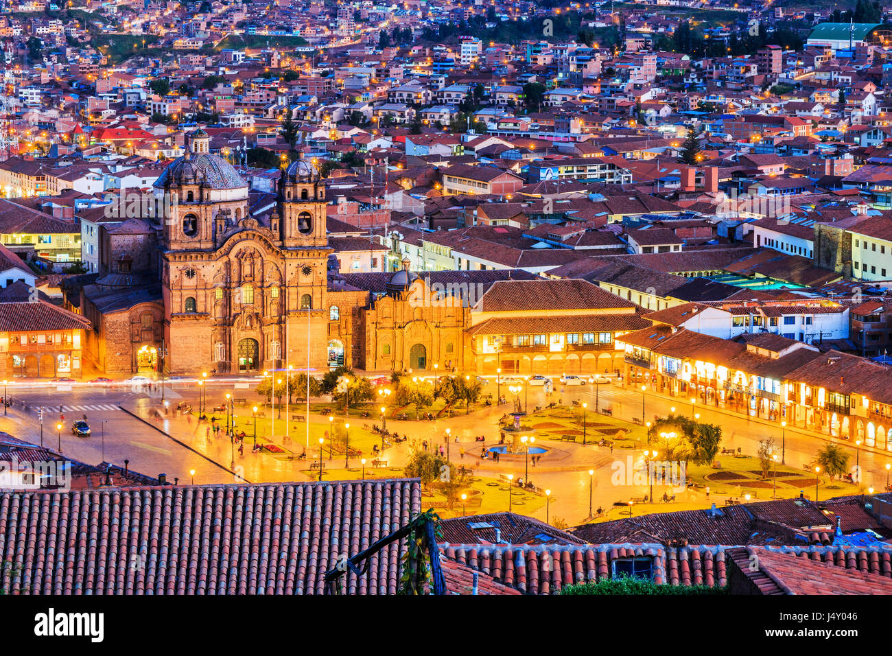 Cusco, Peru the historic capital of the Inca Empire. Plaza de Armas at ...