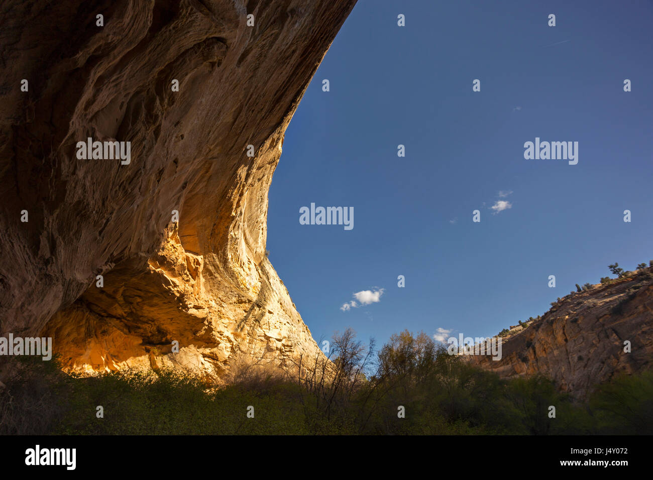 Rock Grotto Cavern Cliff Walls with Blue Sky Background Landscape in ...