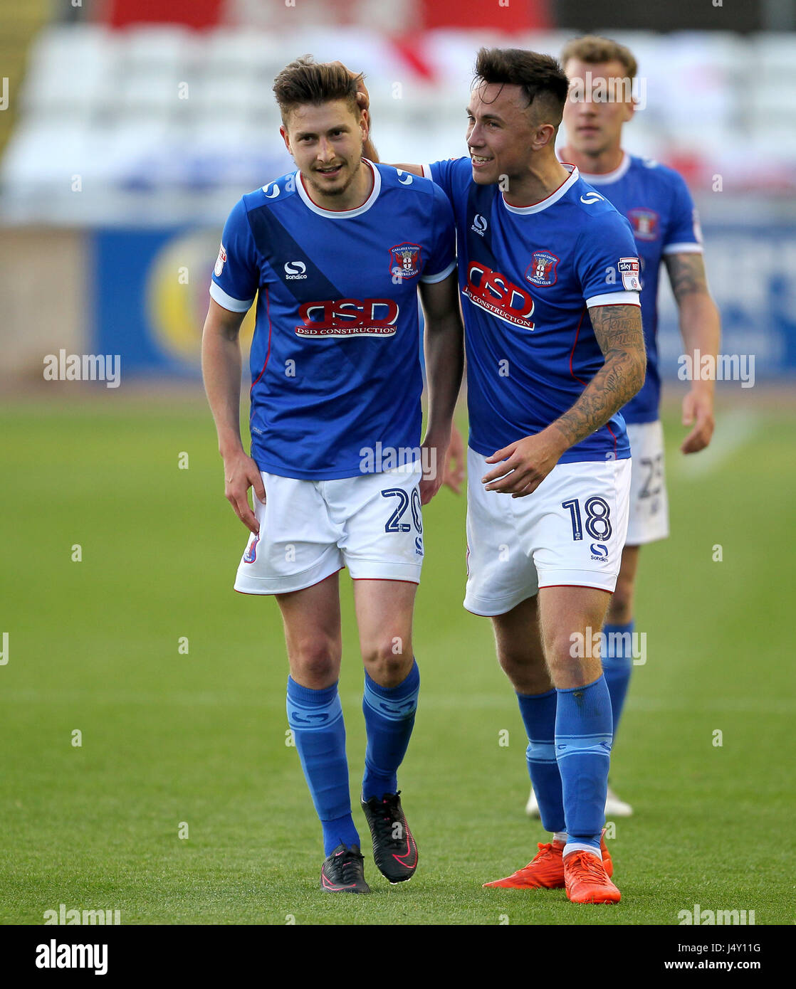 Carlisle's Gary Liddle (right) and Shaun Miller after the Sky Bet ...