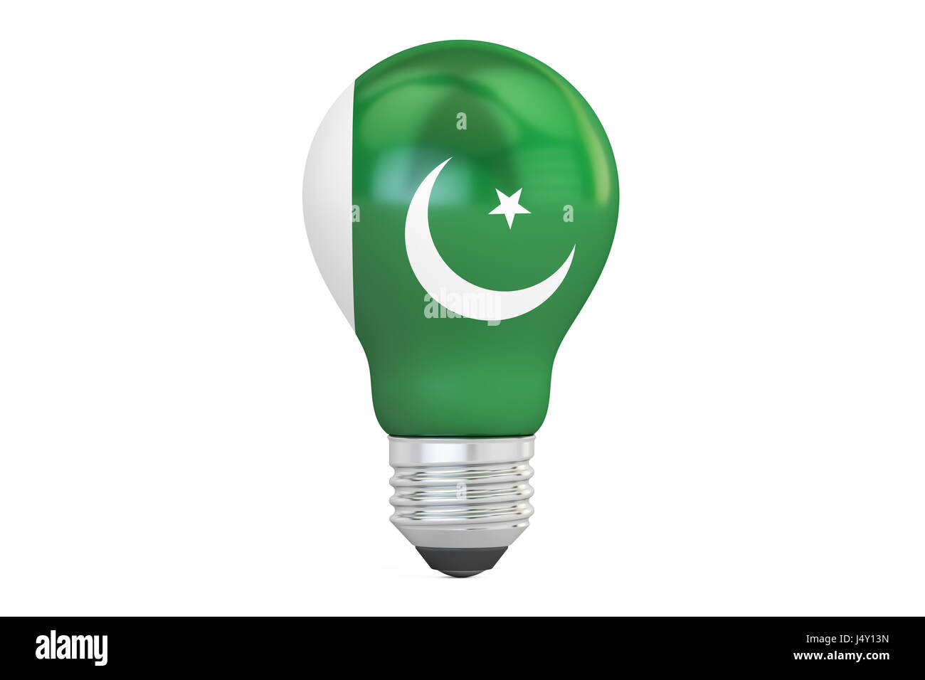 Light bulb with Pakistan flag, 3D rendering isolated on white ...