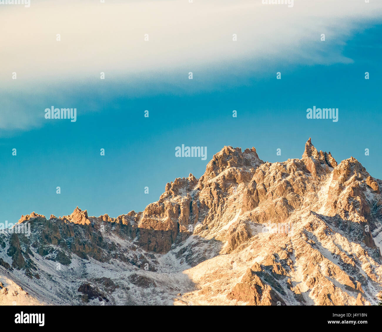 Patagonia landscape scene with big snowy andes mountains as main ...