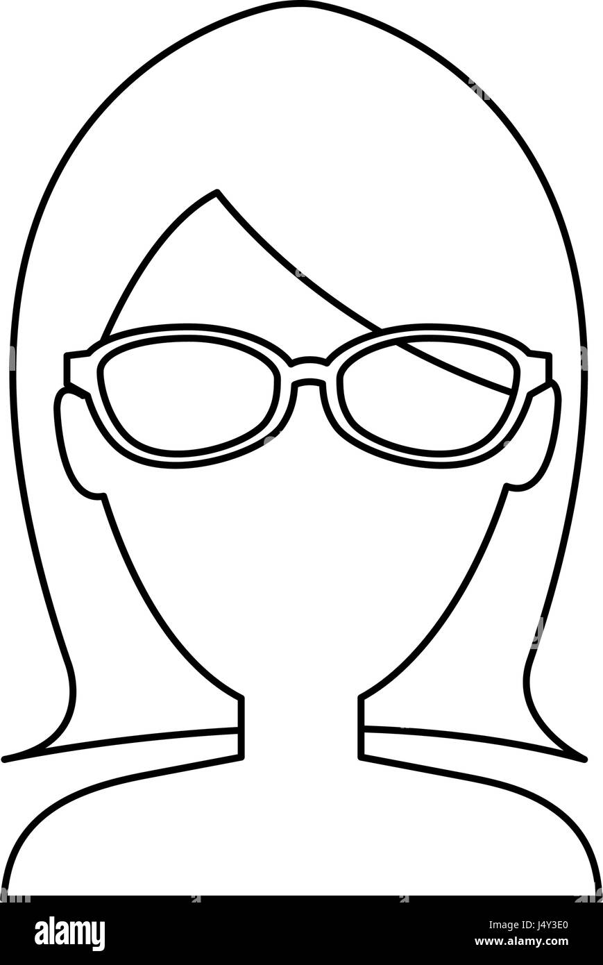 Woman glasses icon girl female Black and White Stock Photos & Images ...