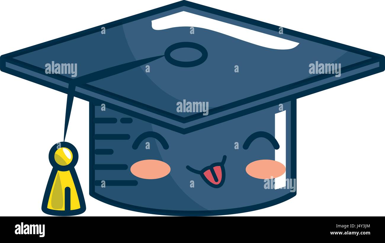 kawaii graduation cap icon Stock Vector Image & Art - Alamy