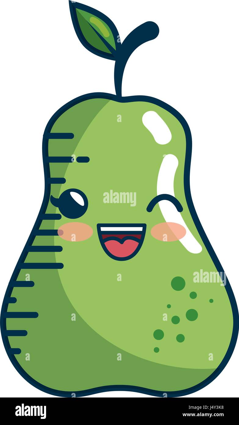 kawaii pear fruits icon Stock Vector Image & Art - Alamy