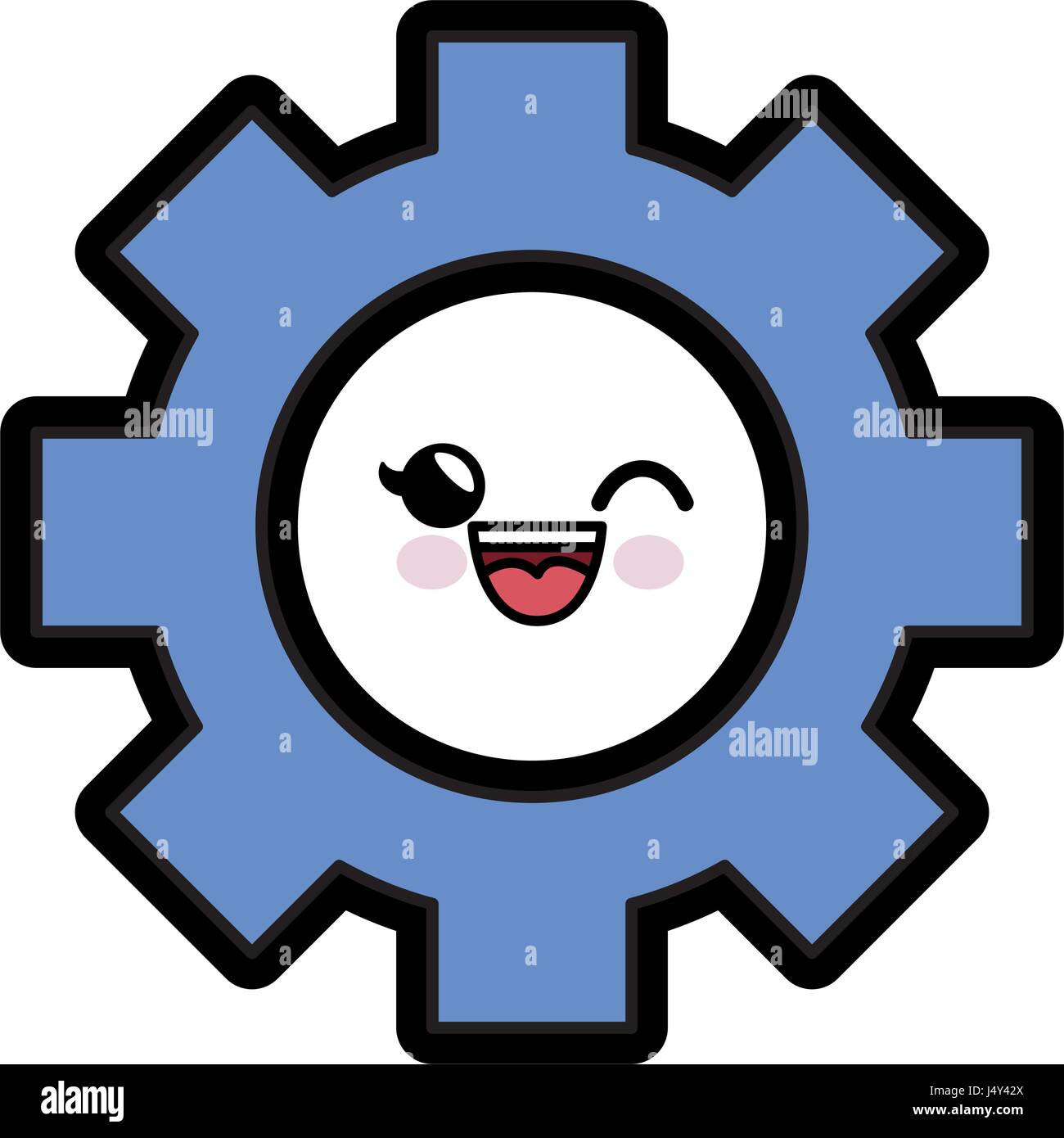 kawaii gear wheel icon Stock Vector Image & Art - Alamy