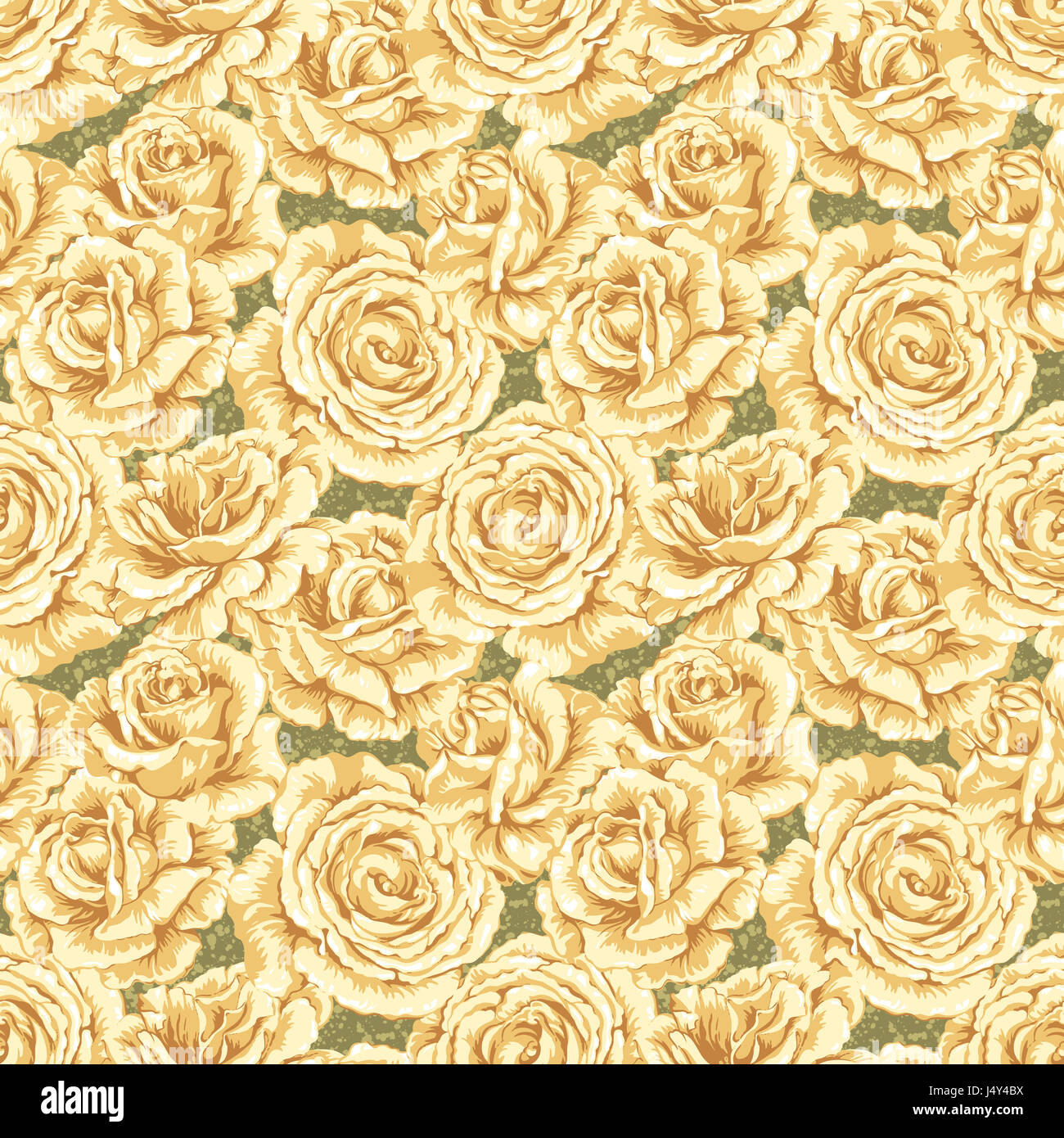 Seamless yellow rose background pattern illustration Stock Photo - Alamy