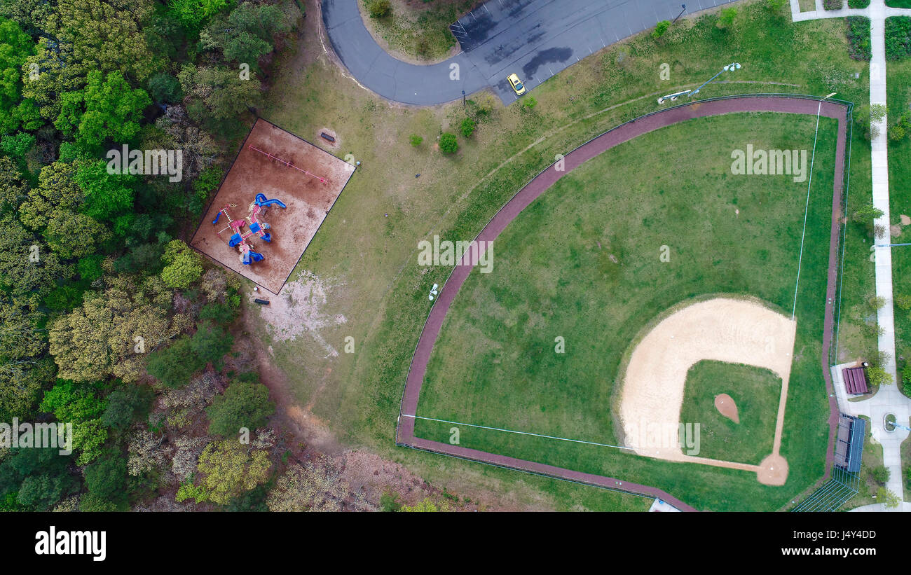 Aerial View of Playground and Baseball Field in Park Stock Photo - Alamy