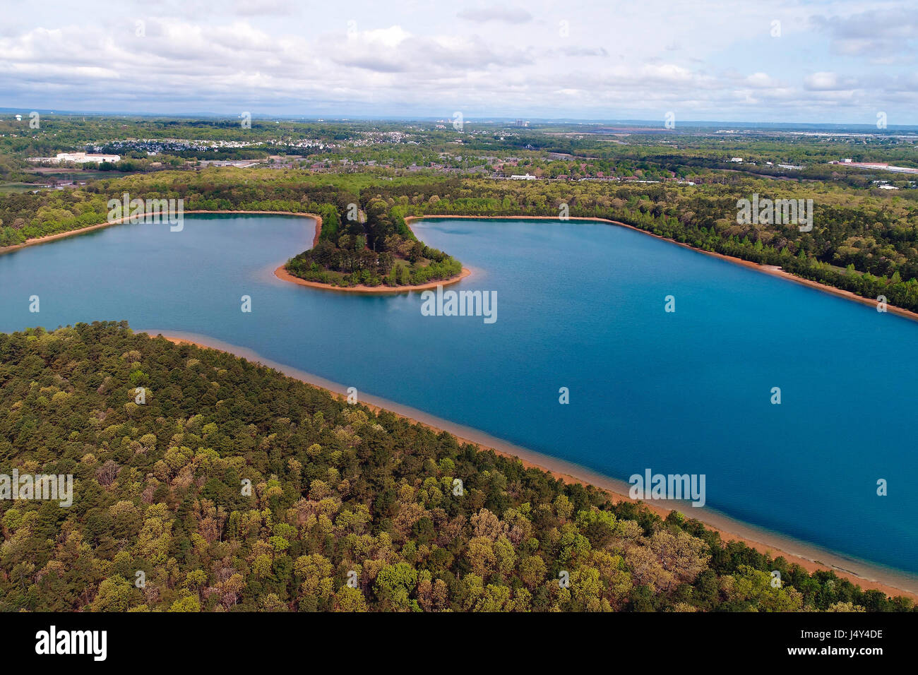 Aerial view of Water Reservoir in Old Bridge, NJ Stock Photo - Alamy