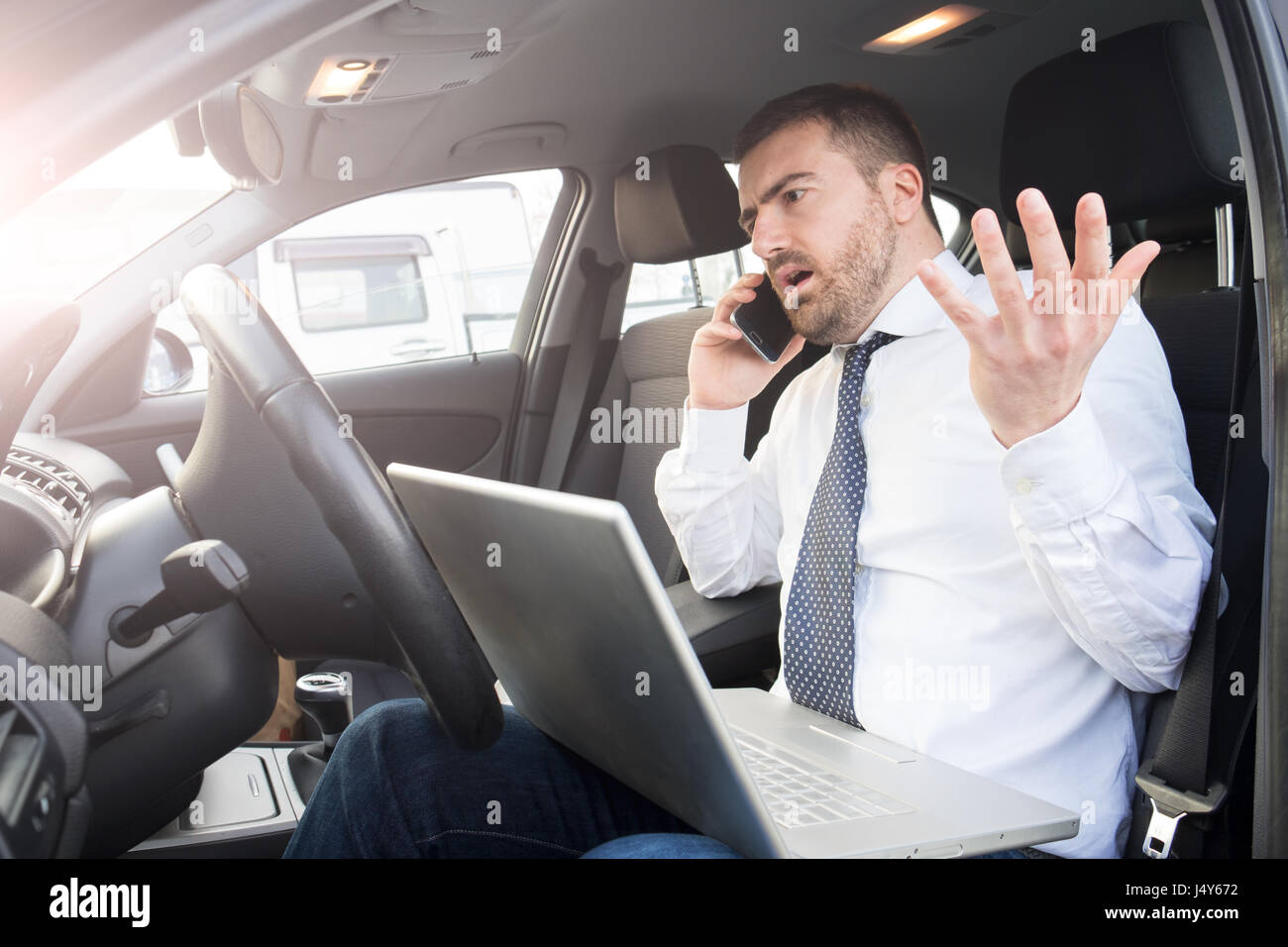 Stressed man car hi-res stock photography and images - Alamy