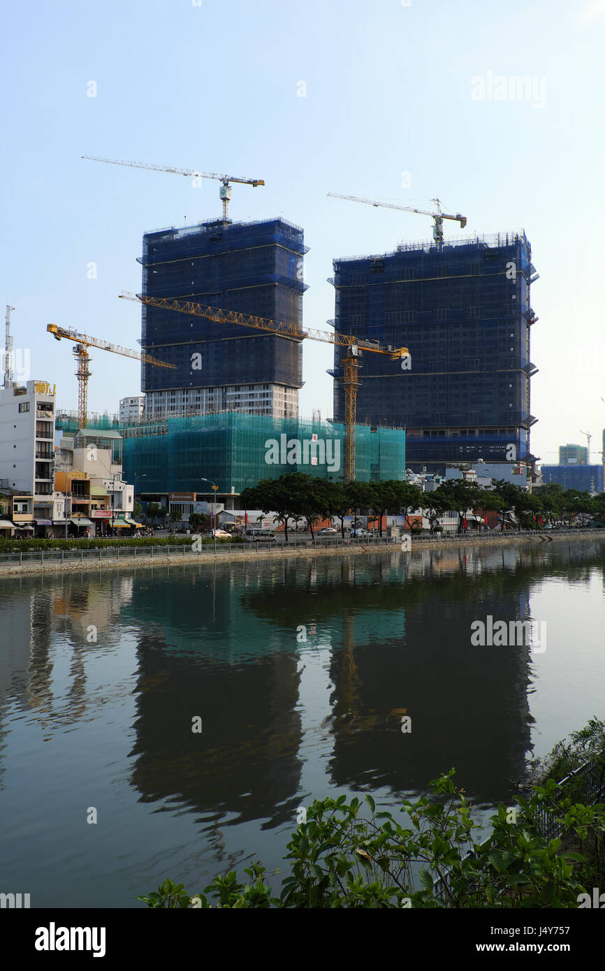 Ho Chi Minh city, Viet Nam, development of riverside real estate with ...