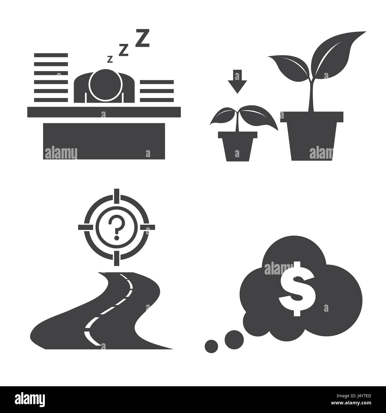 Hard work for target, Vector icon set Stock Vector Image & Art - Alamy
