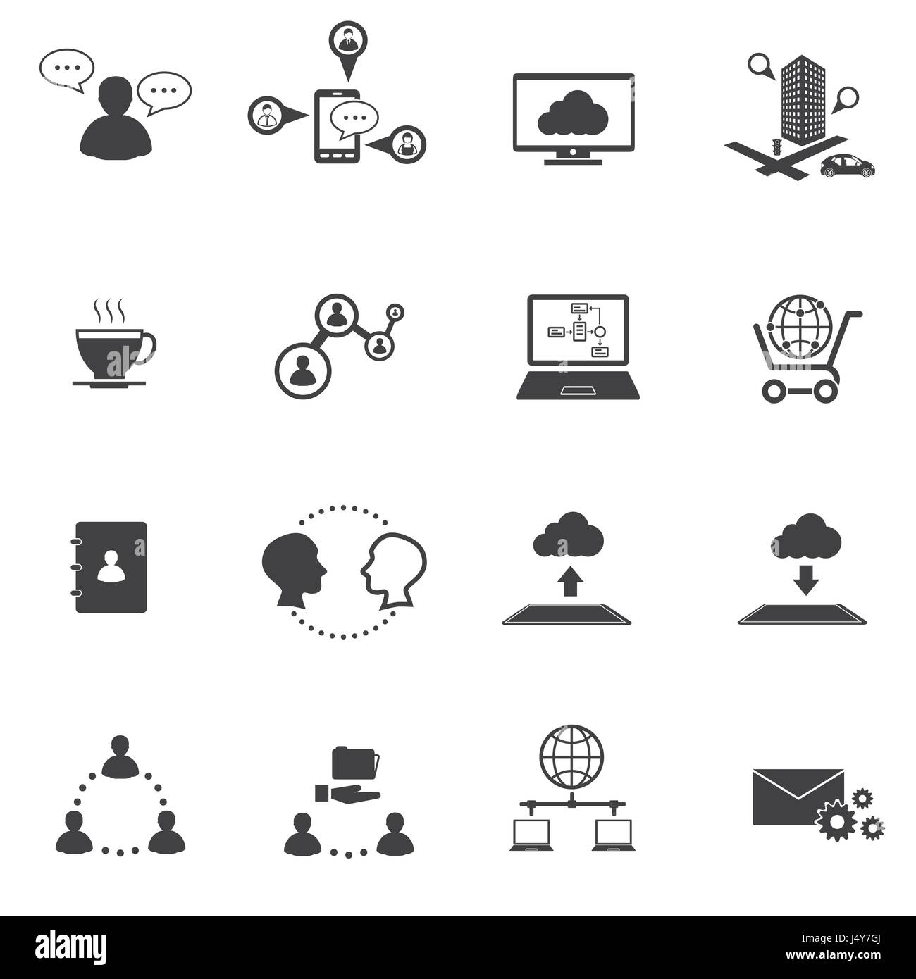 Big Data icons set, Business and social network Stock Vector Image ...