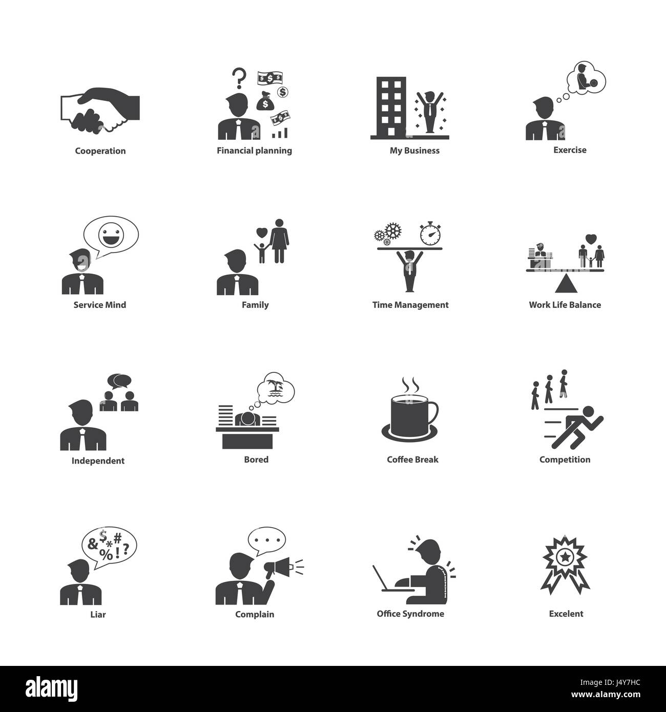 Activities vector icons Black and White Stock Photos & Images - Alamy