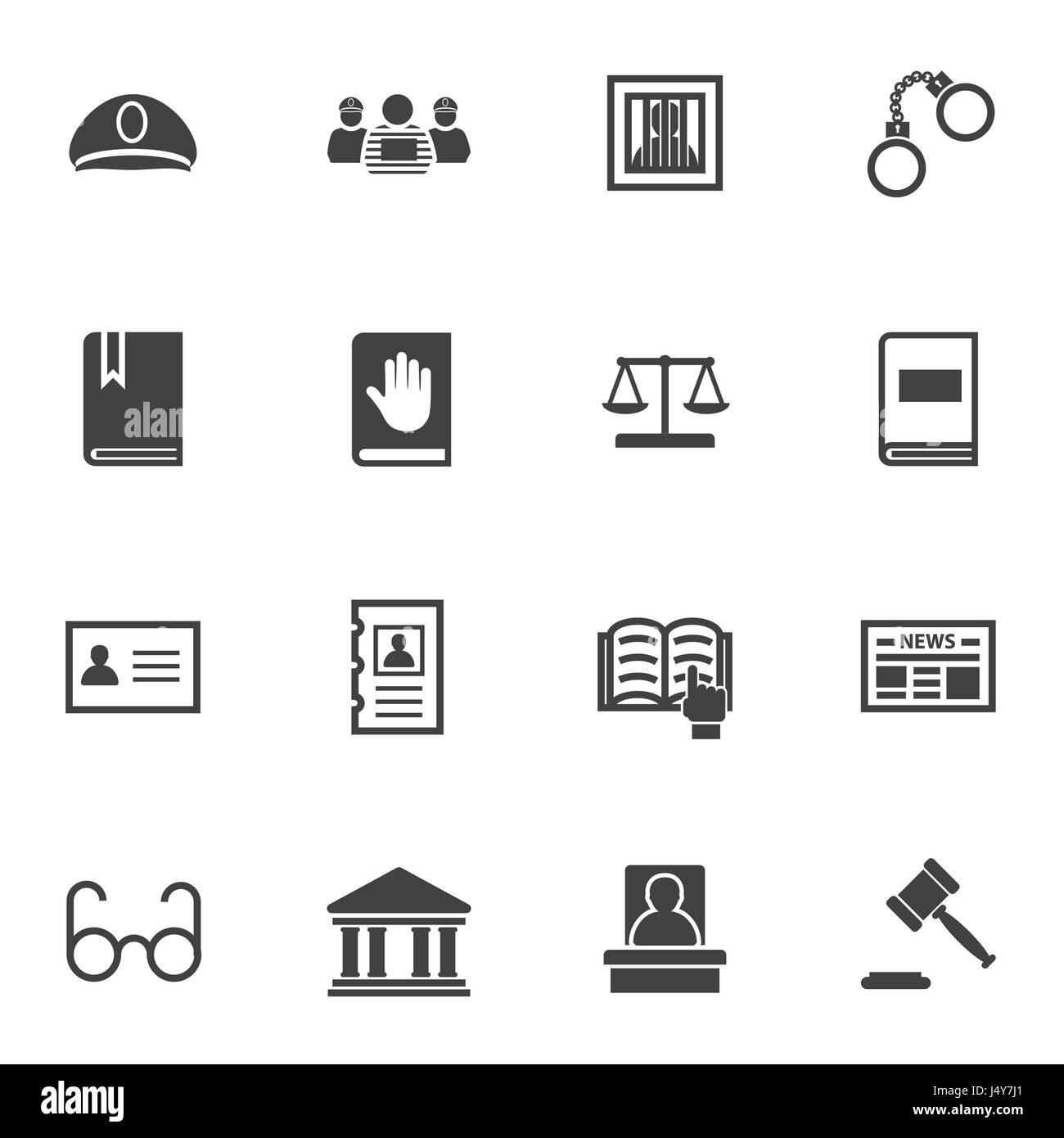 Criminal Law Icon Set Stock Vector Image Art Alamy