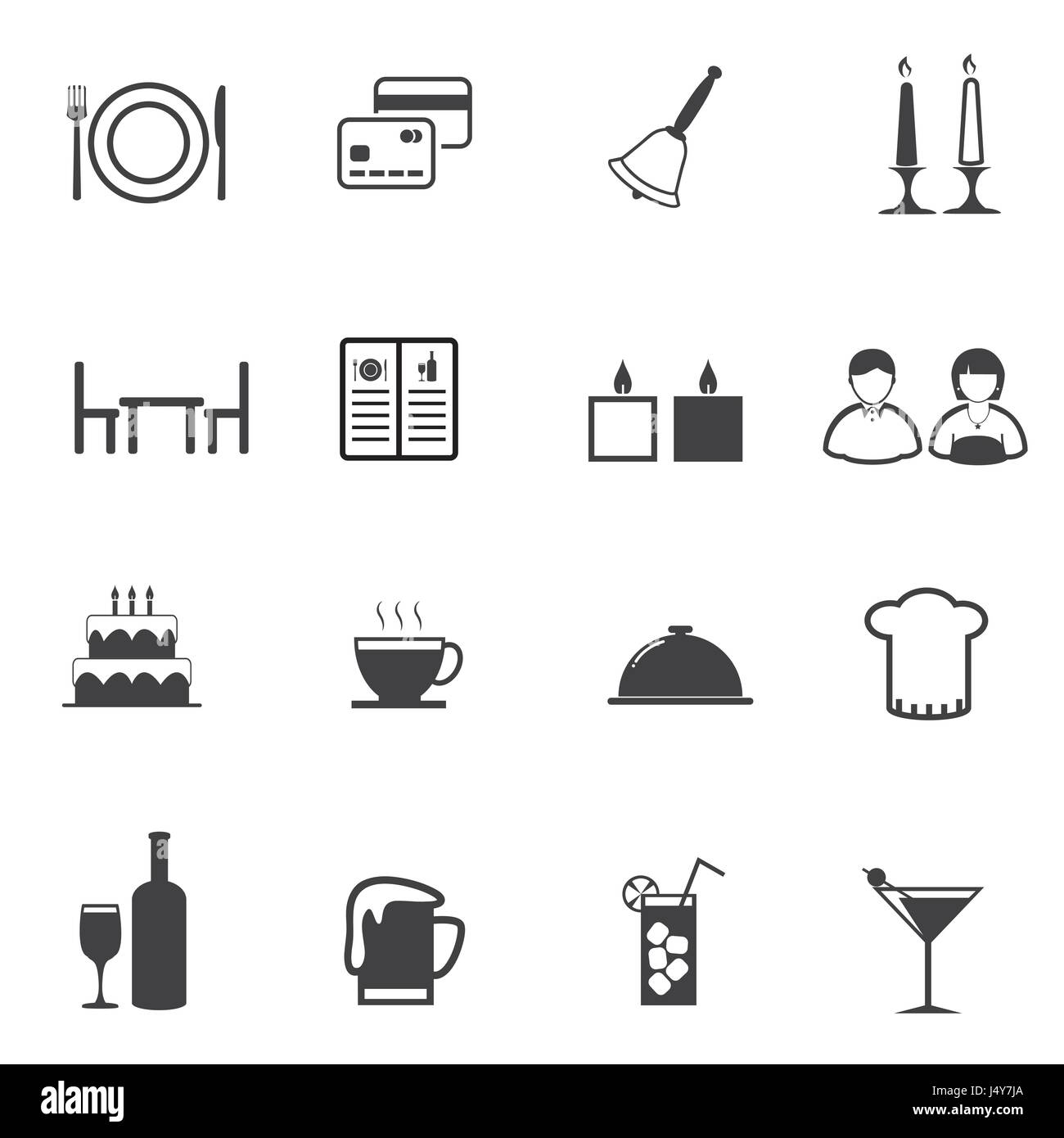 Restaurant icons set Stock Vector Image & Art - Alamy