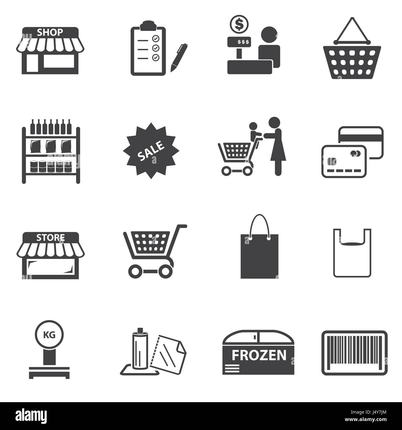 Market And Shopping Mall Vector Icons Set Stock Vector Image And Art Alamy