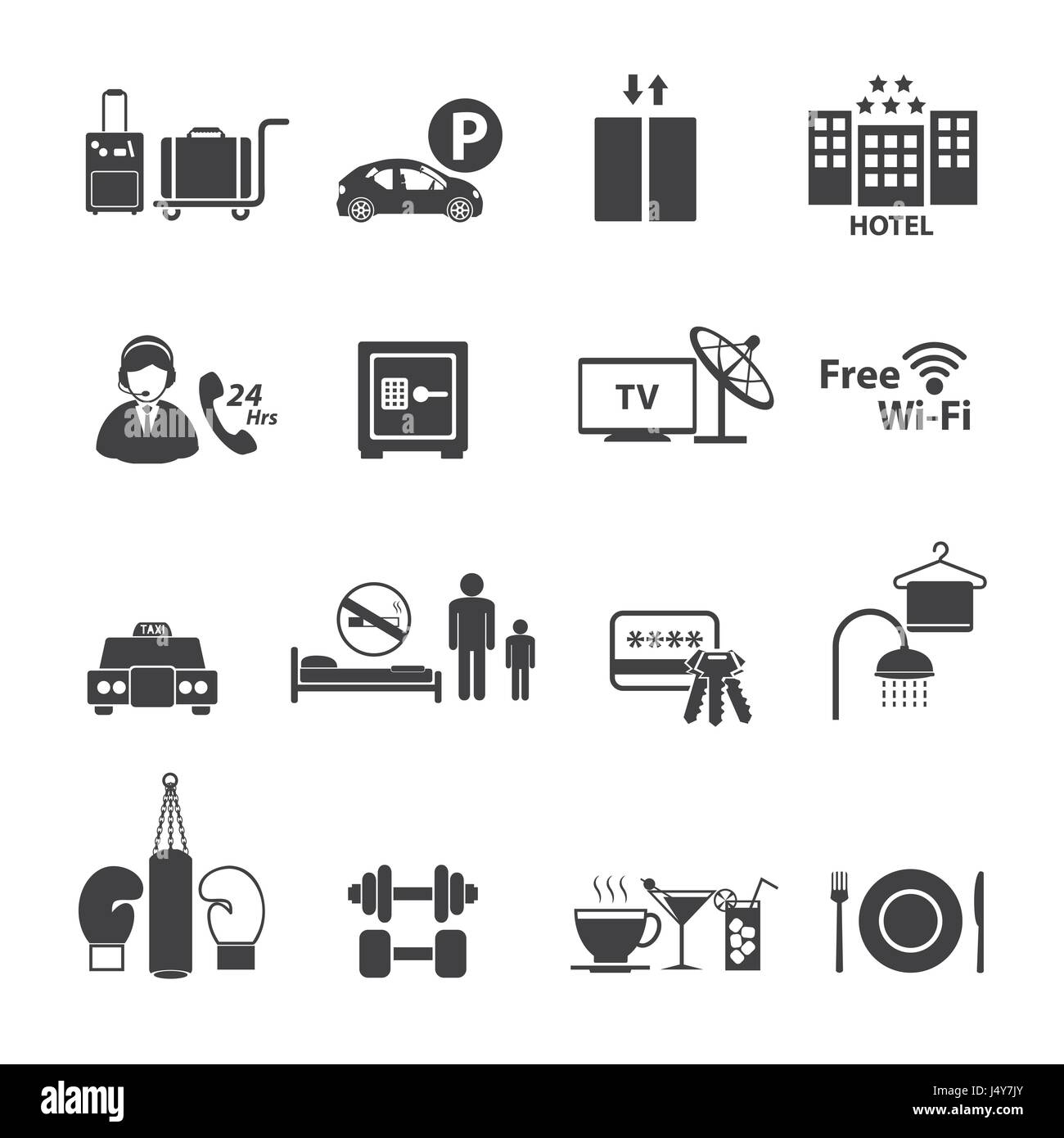 Hotel Icons set Stock Vector Image & Art - Alamy