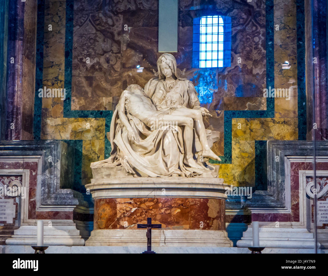 The Vatican, Italy - 1 April 2014 - Michelangelo's Pieta sculpture in the St Peter's basilica in ...