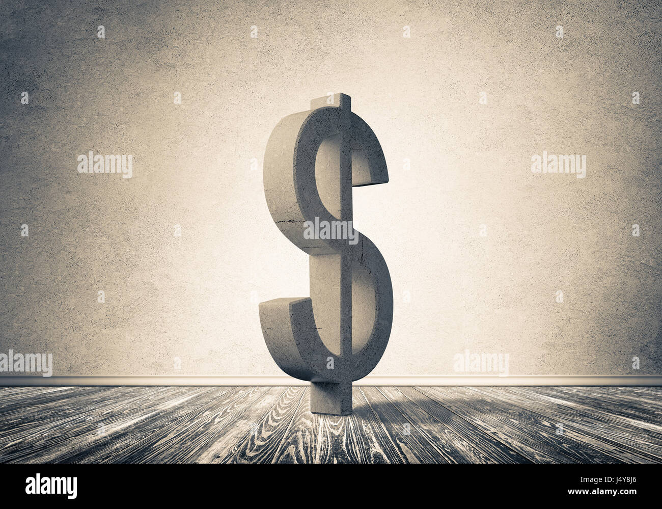 Money making and wealth concept presented by stone dollar symbol Stock ...