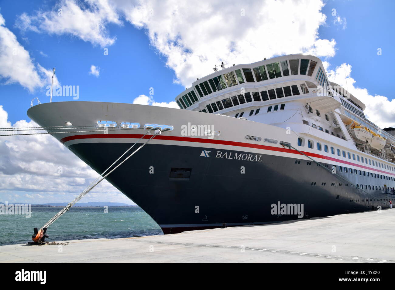 MS Balmoral, Fred Olsen Cruise Lines, close up of bows, Lisbon ...