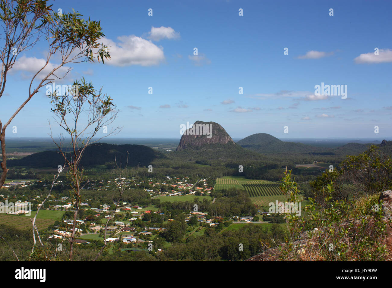 View from Mount Ngungun, Tibrogargan at Glass House Mountains, Sunshine ...