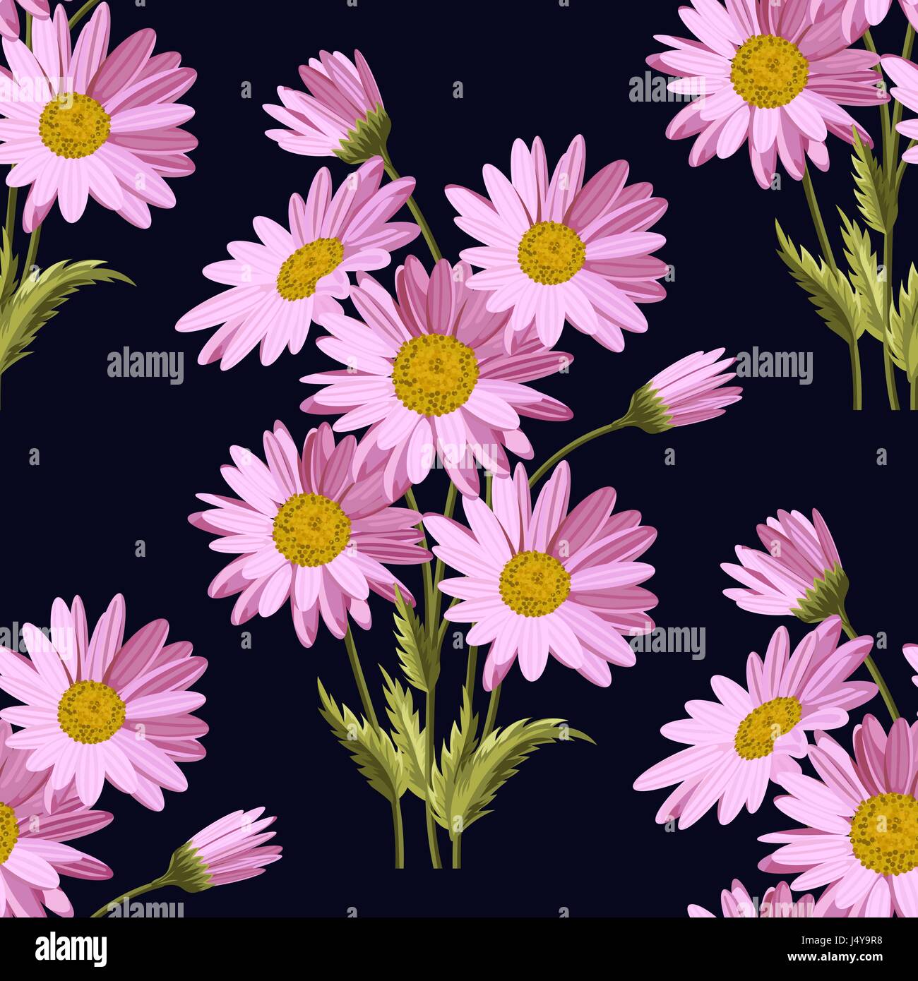 Colorful daisy pattern Stock Vector Images - Alamy