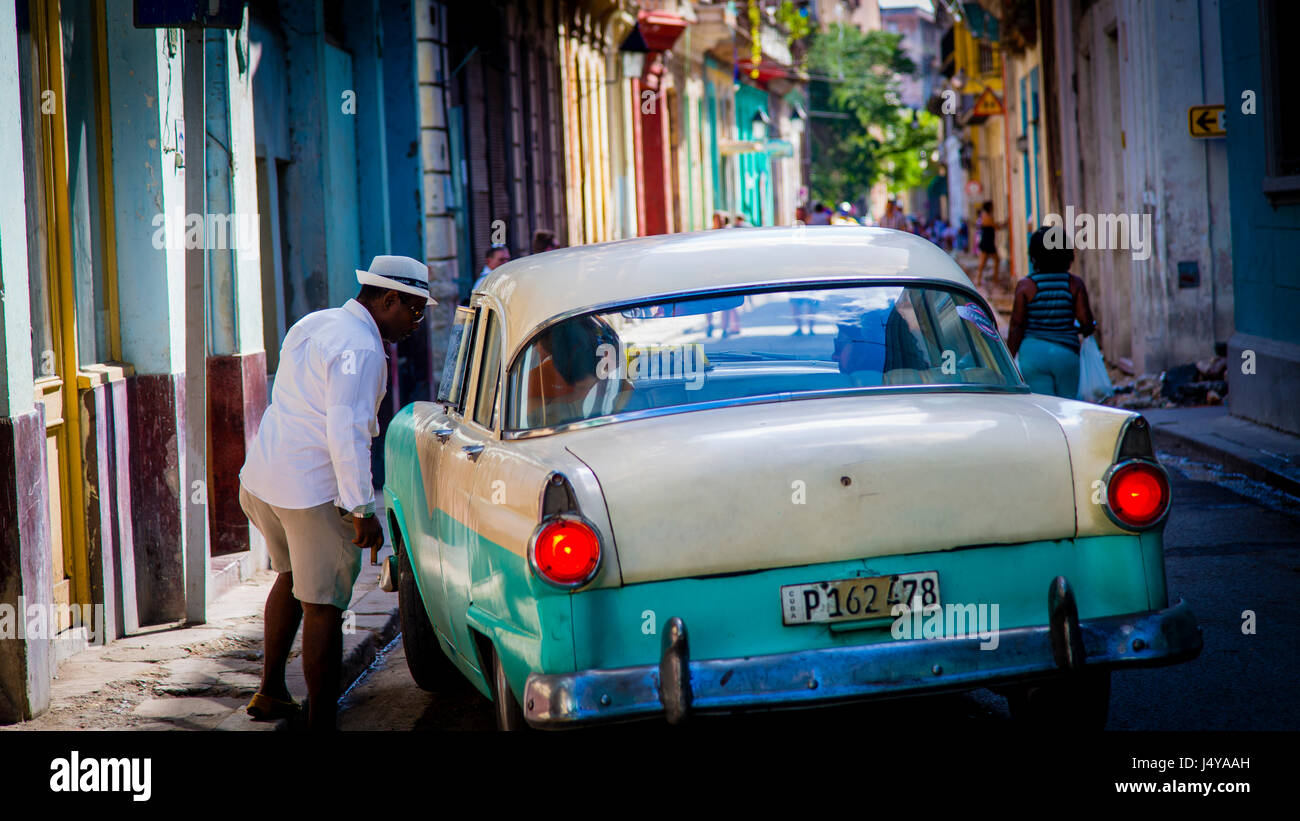 Old red car in a lane hi-res stock photography and images - Alamy