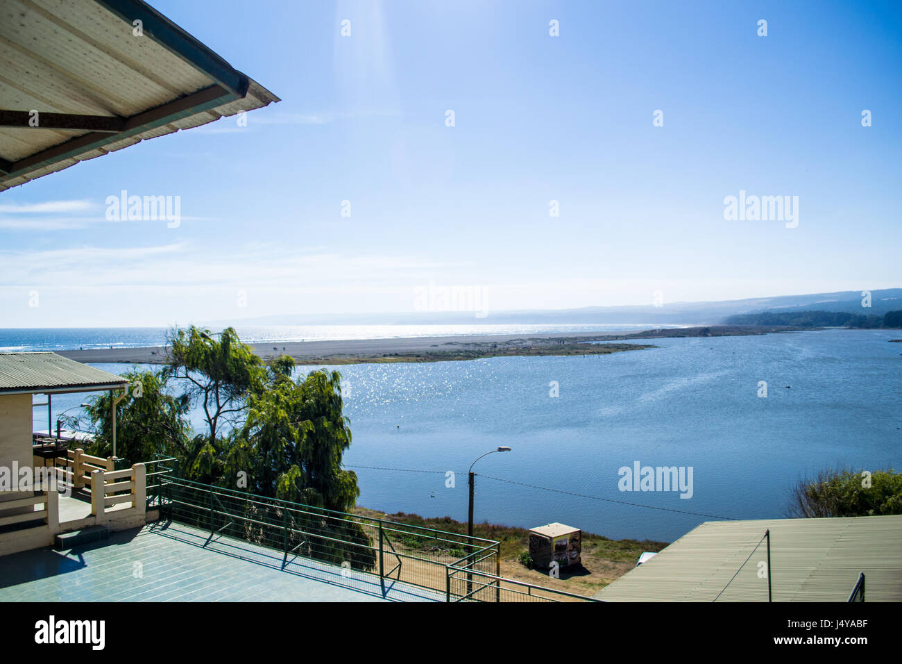 Beach view from balcony in vacations Stock Photo - Alamy