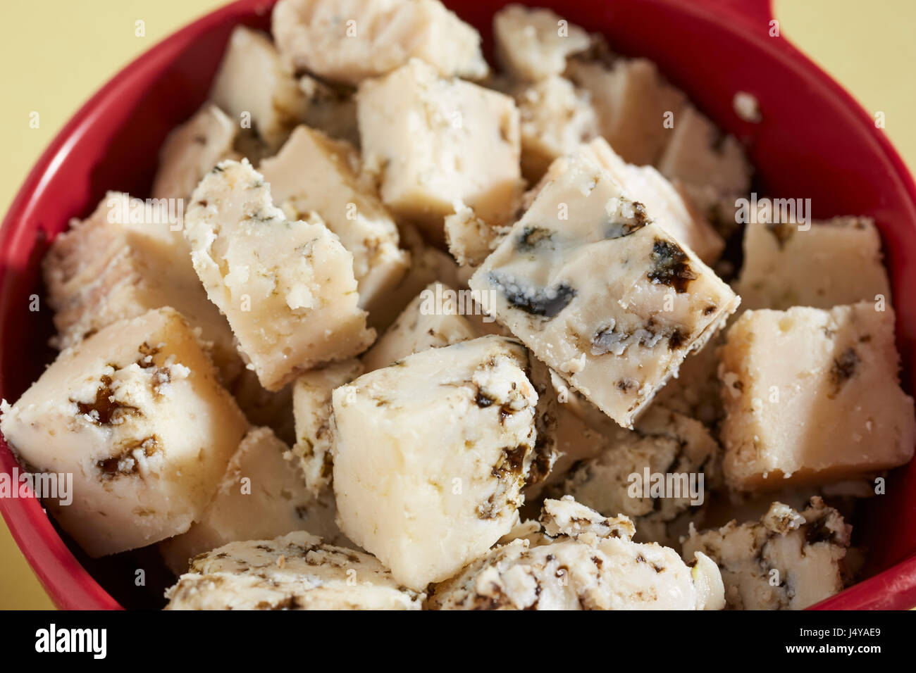 cubes of fresh bleu cheese Stock Photo - Alamy