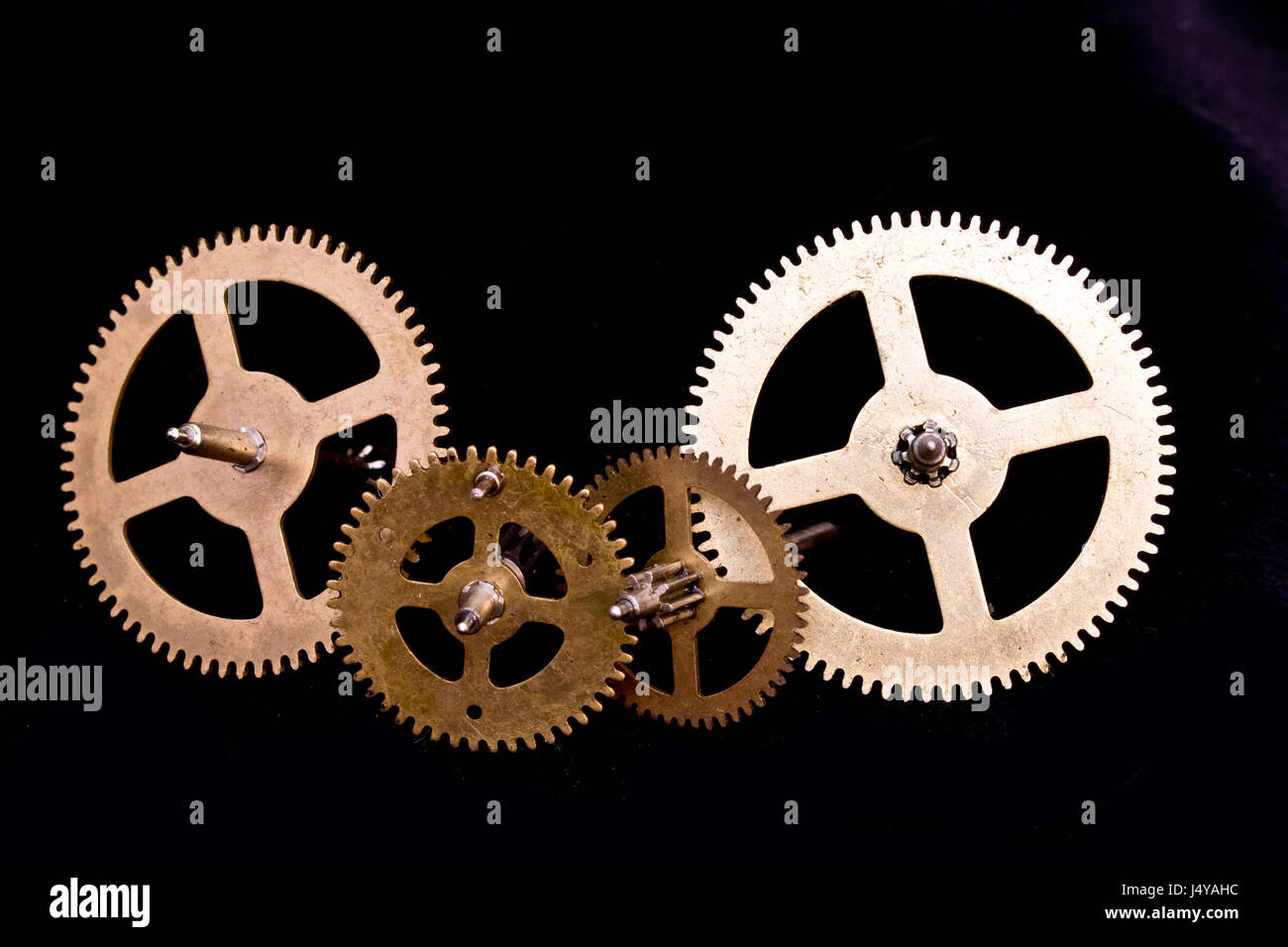 Vintage Watch Clock Cogs on Black Background Steampunk Stock Photo - Alamy