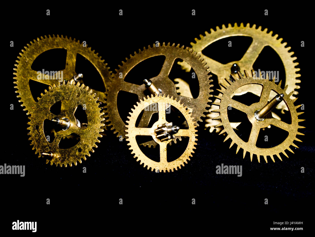 Vintage Watch Clock Cogs on Black Background Steampunk Stock Photo - Alamy