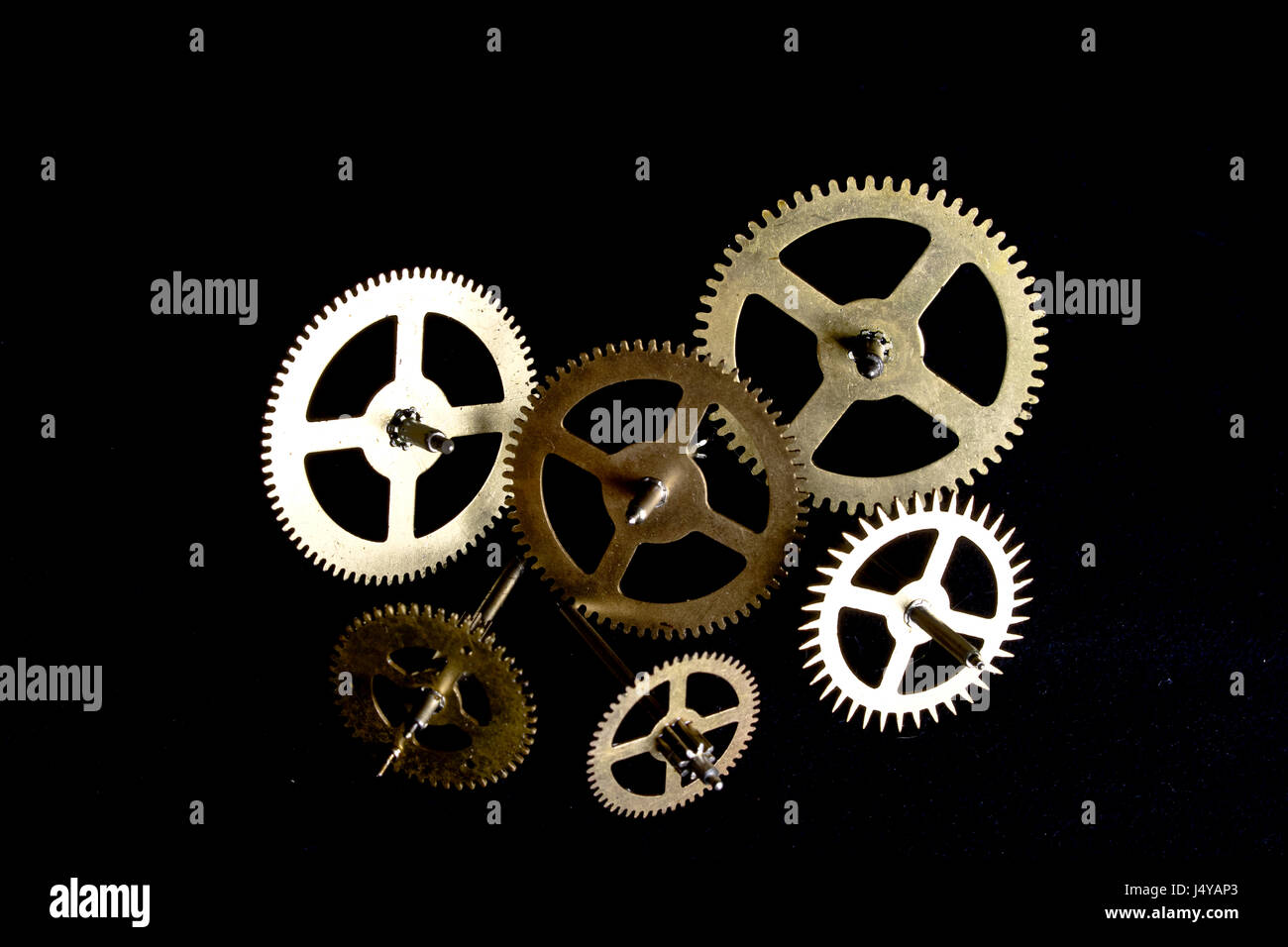 Vintage Watch Clock Cogs on Black Background Steampunk Stock Photo - Alamy