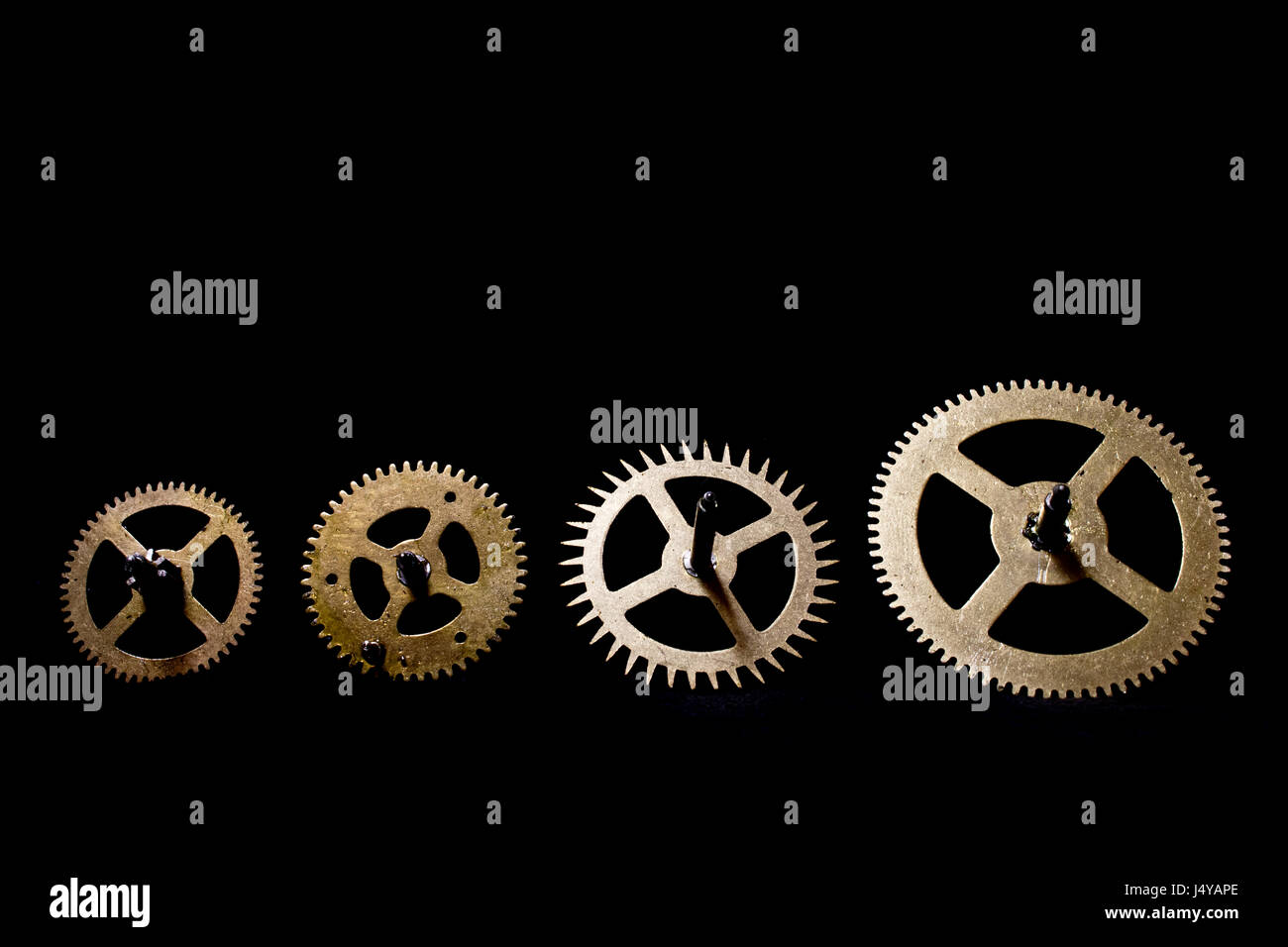 Vintage Watch Clock Cogs on Black Background Steampunk Stock Photo - Alamy