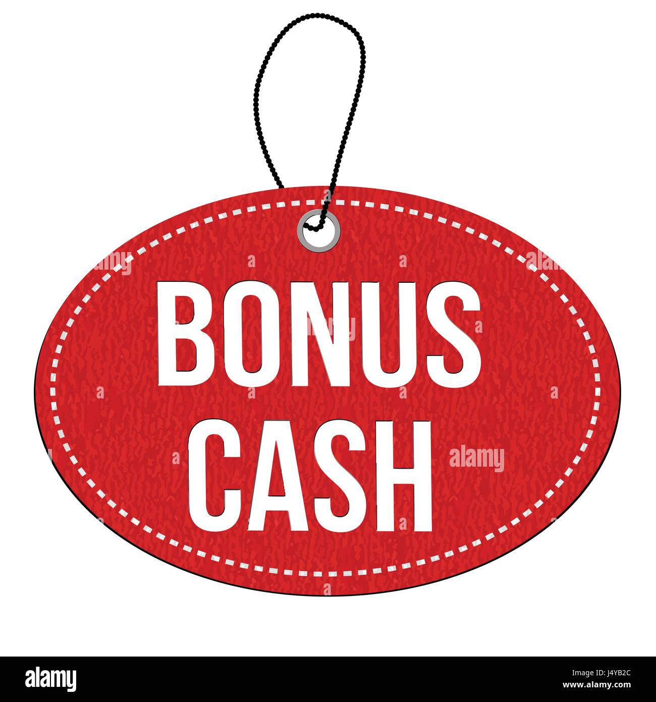 Bonus cash red leather label or price tag on white background, vector ...