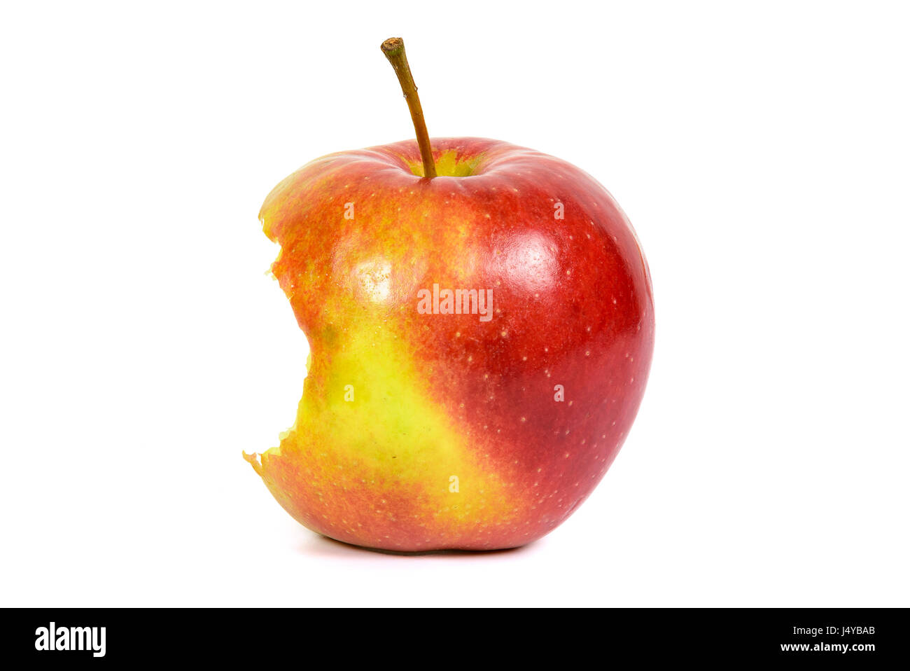 Bitten red apple isolated on white background with clipping path Stock ...